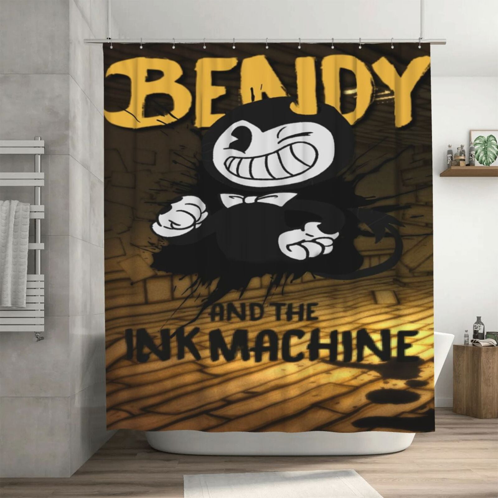 Bendy And The Ink Machine Shower Curtain, Lovely Cartoon Shower ...