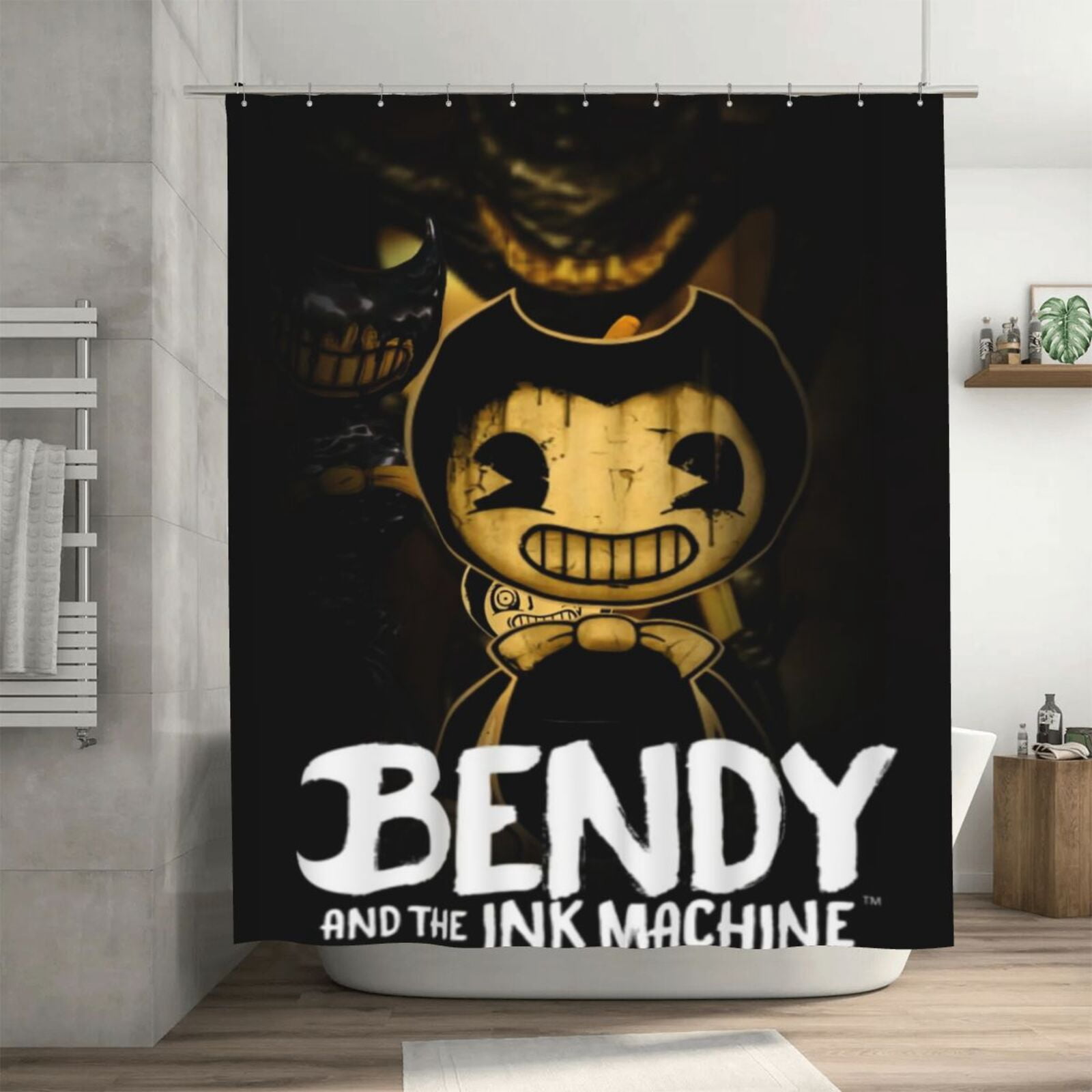 Bendy And The Ink Machine Shower Curtain, Lovely Cartoon Shower ...