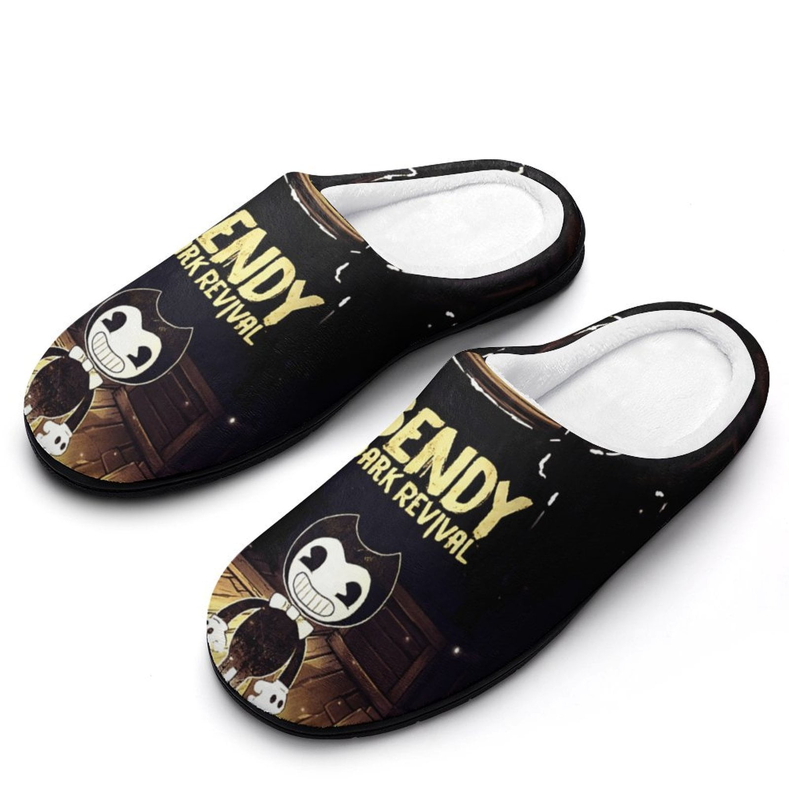 Bendy And The Ink Machine Slippers for Mens, Soft Plush Anti-slip ...