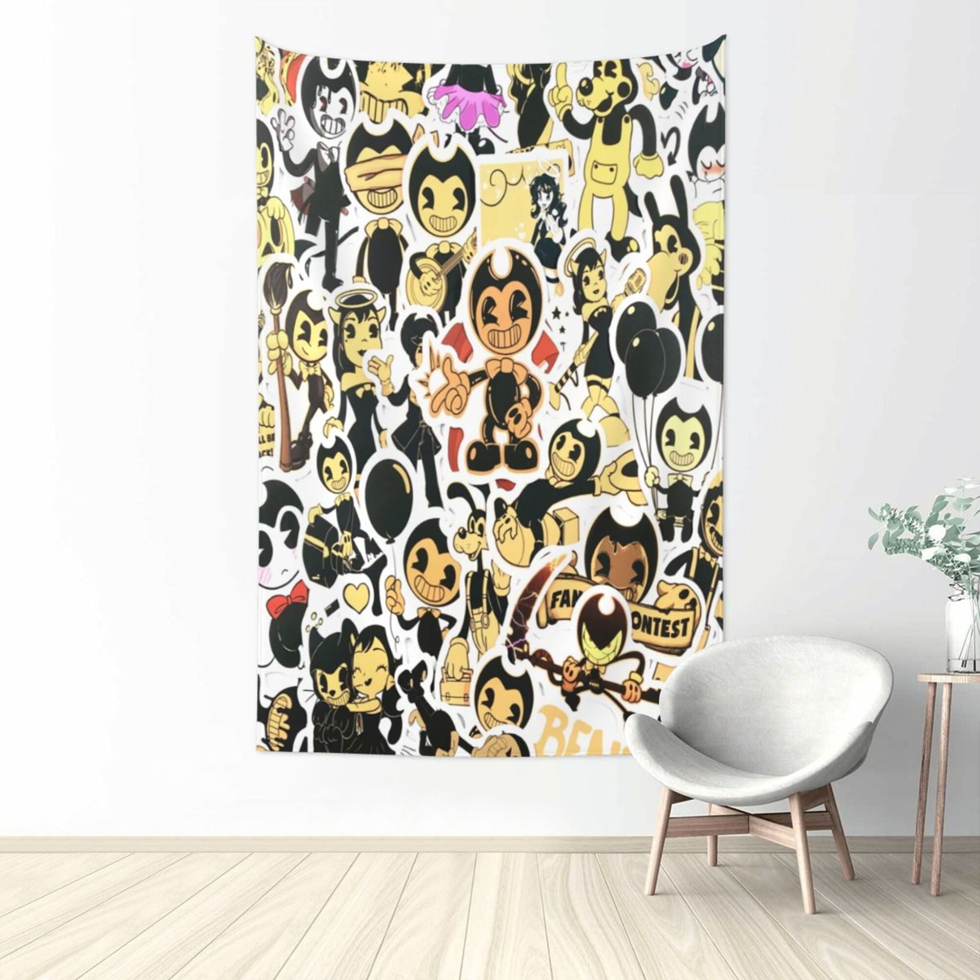 Bendy And The Ink Machine Tapestry Cartoon Print Wall Art Hanging ...