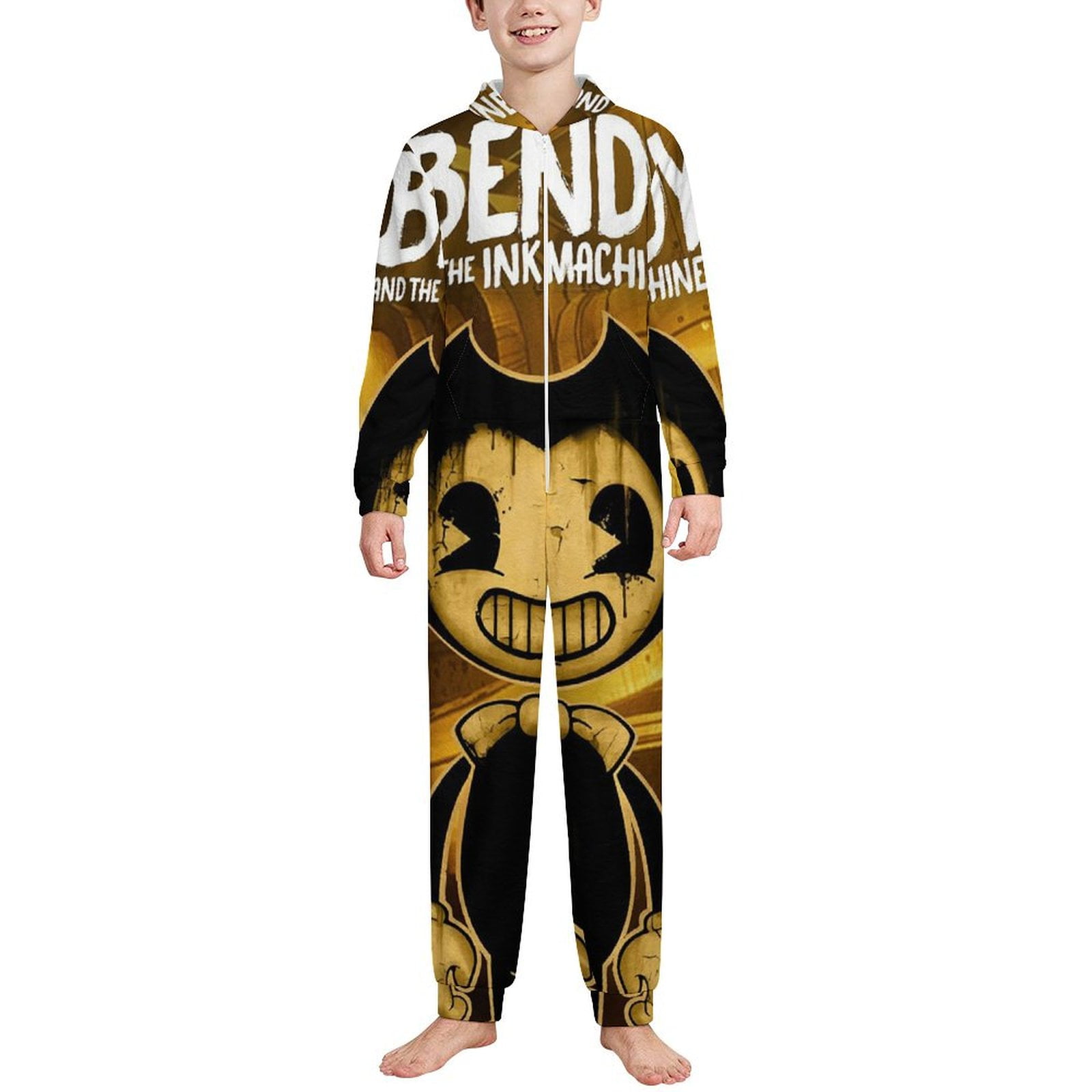 Bendy And The Ink Machine Unisex Onesie Pajamas Zipper Jumpsuit Hooded ...