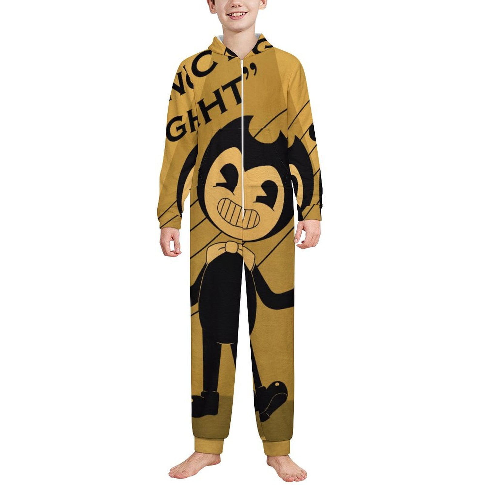 Bendy And The Ink Machine Unisex Onesie Pajamas Zipper Jumpsuit Hooded ...