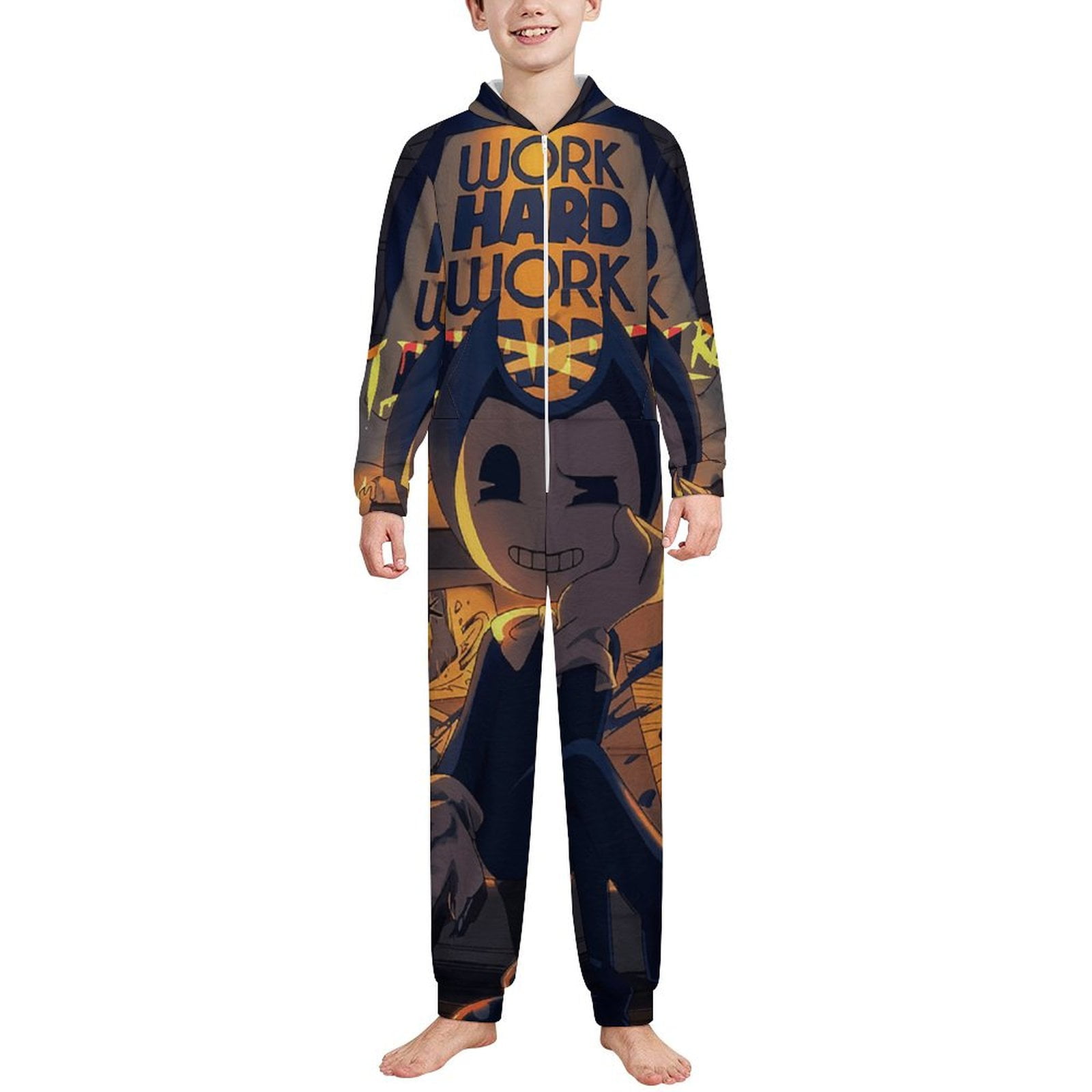 Bendy And The Ink Machine Unisex Onesie Pajamas Zipper Jumpsuit Hooded ...