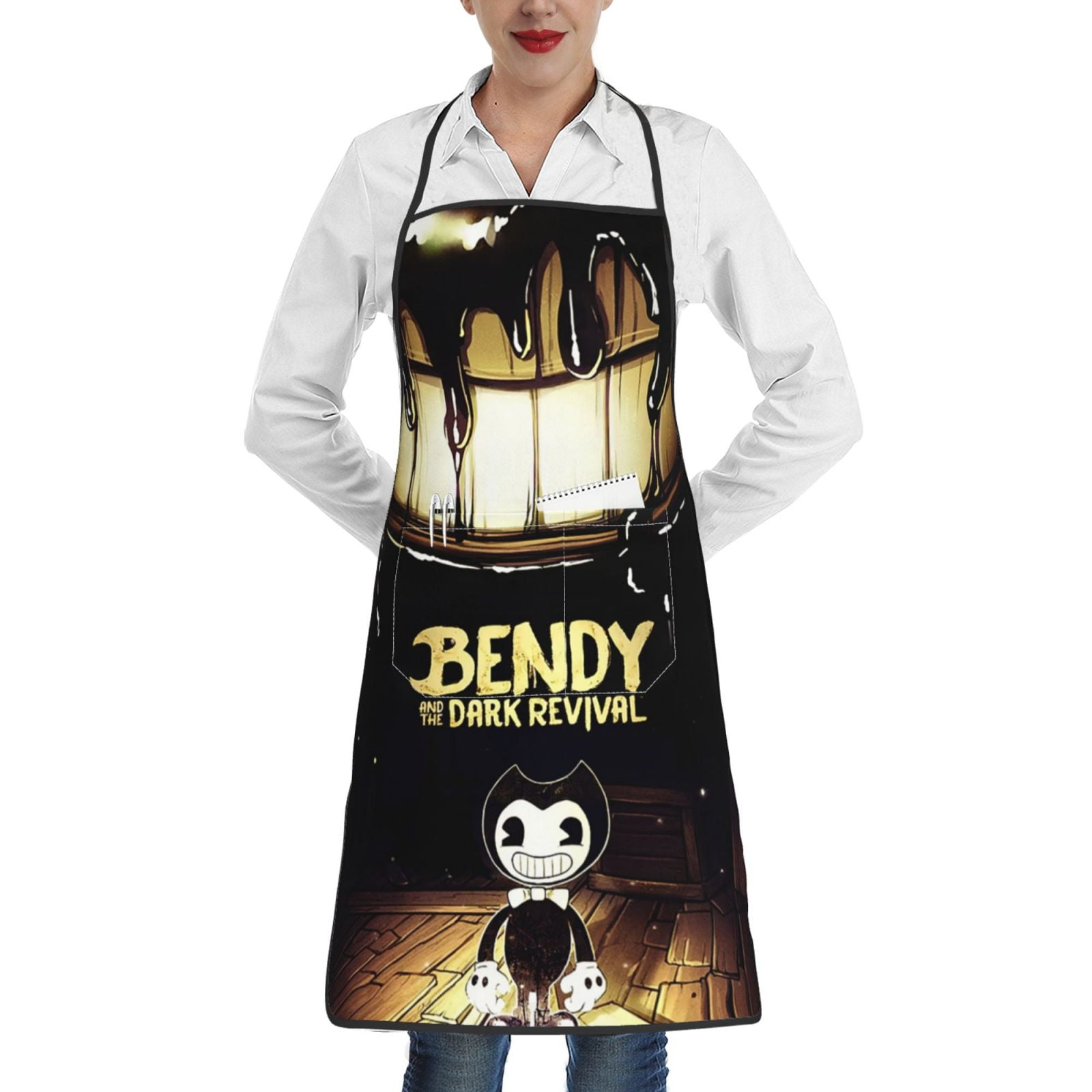 Bendy And The Ink Machine Waterproof Cooking Aprons, Adjustable Bib ...