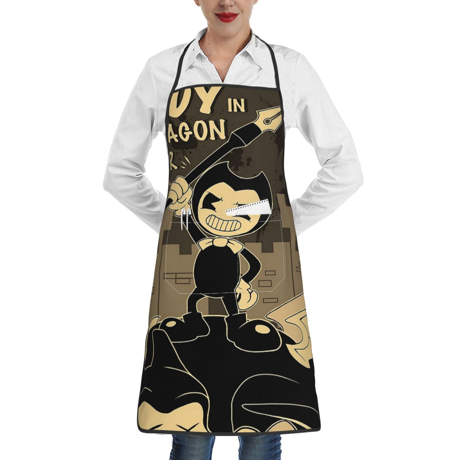 Bendy And The Ink Machine Waterproof Cooking Aprons, Adjustable Bib ...