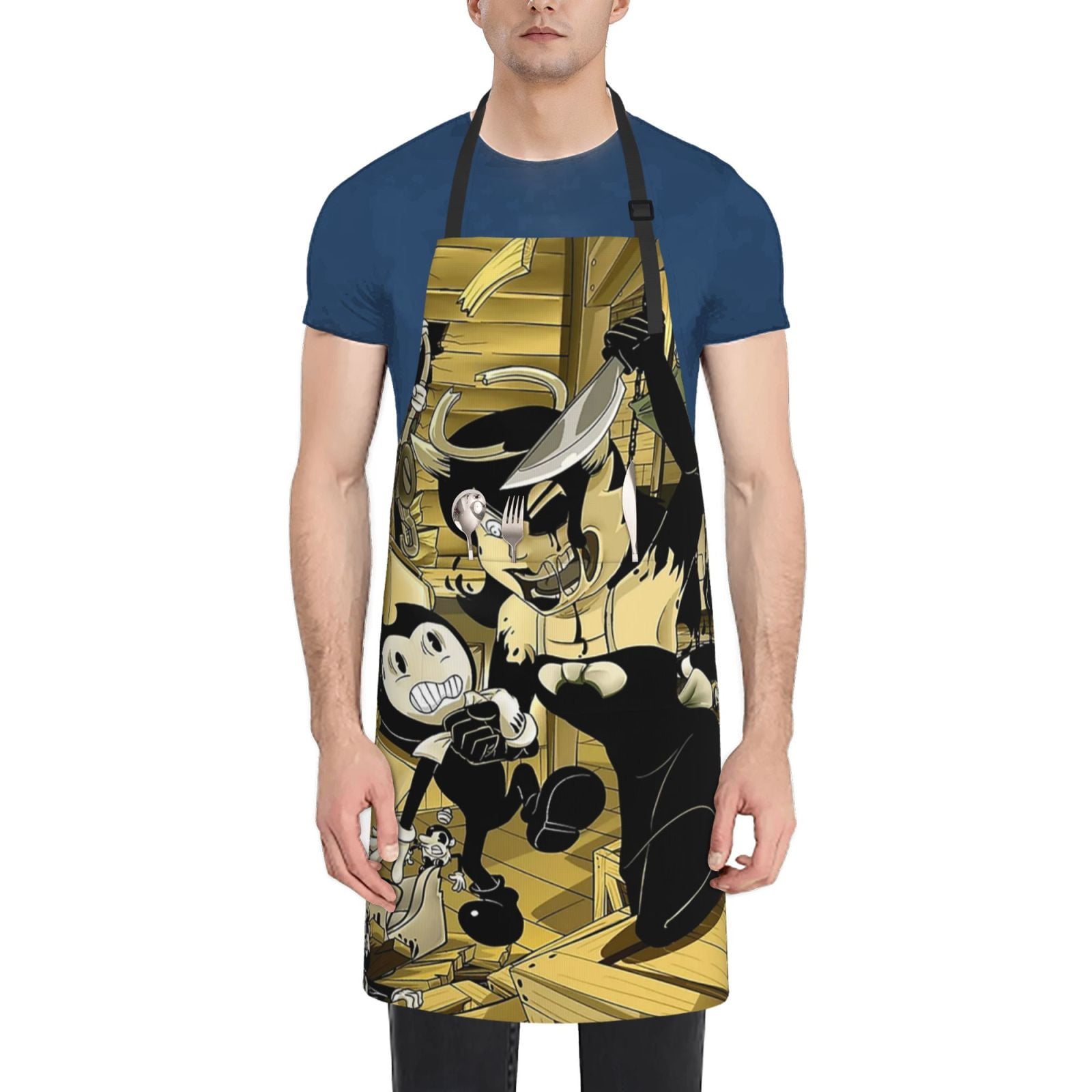 Bendy And The Ink Machine Waterproof Cooking Aprons, Adjustable Bib ...
