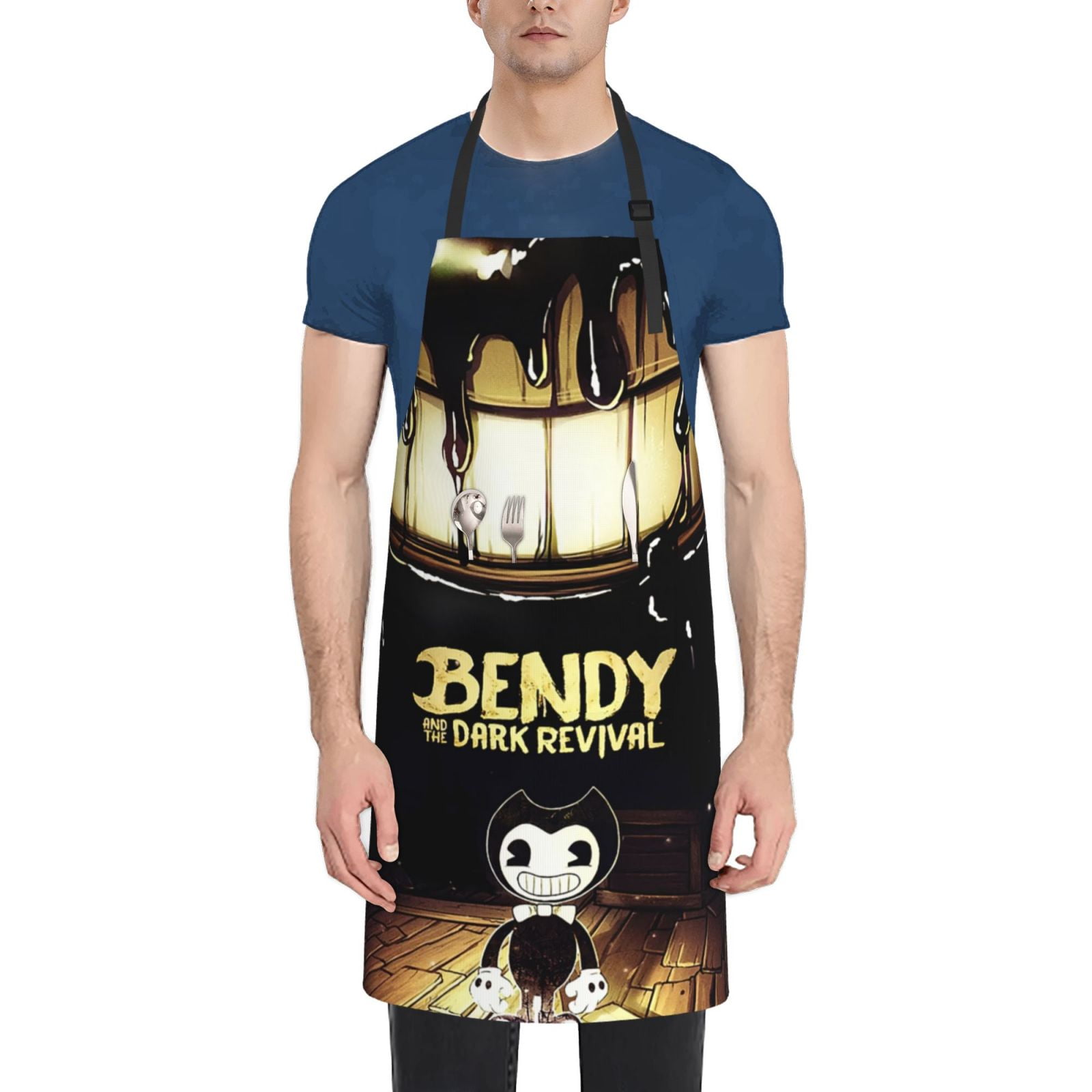 Bendy And The Ink Machine Waterproof Cooking Aprons, Adjustable Bib ...