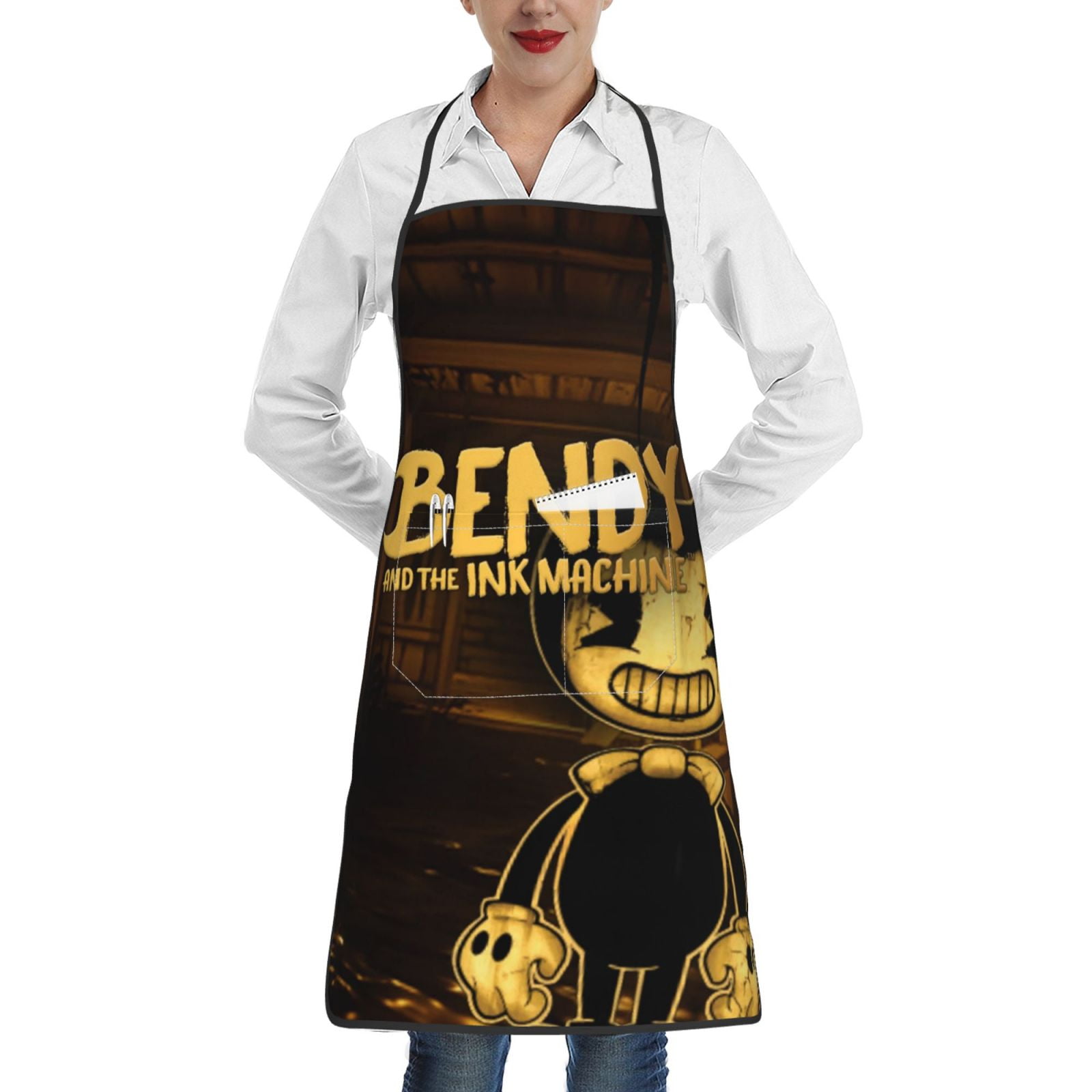 Bendy And The Ink Machine Waterproof Cooking Aprons, Adjustable Bib ...