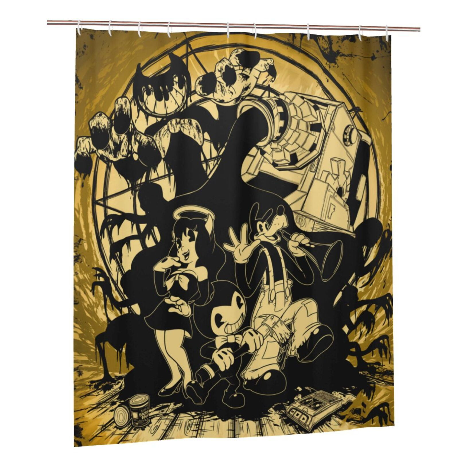 Bendy And The Ink Machine Waterproof Fabric Shower Curtains For ...