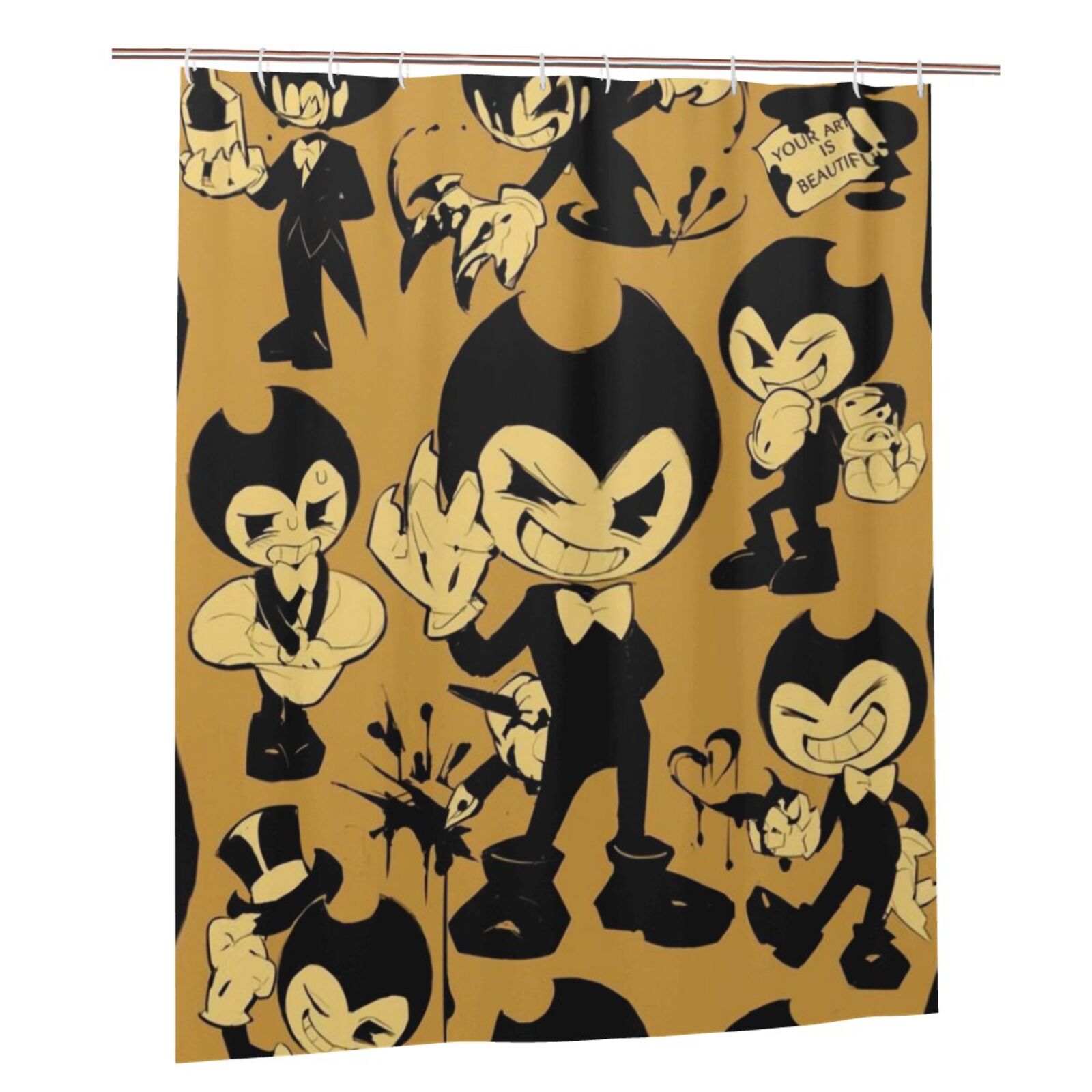 Bendy And The Ink Machine Waterproof Shower Curtain, Bathroom ...