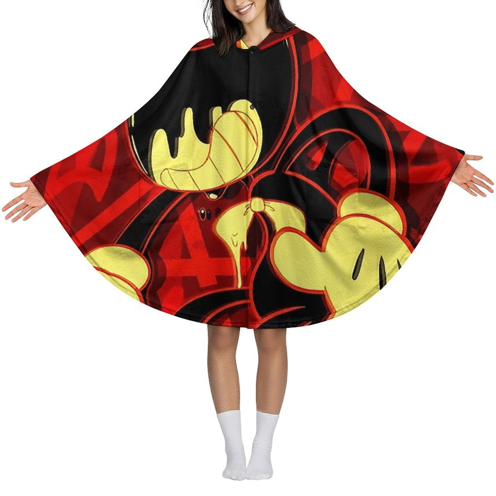 Bendy And The Ink Machine Wearable Blanket Poncho Cape Wrap for Adult ...