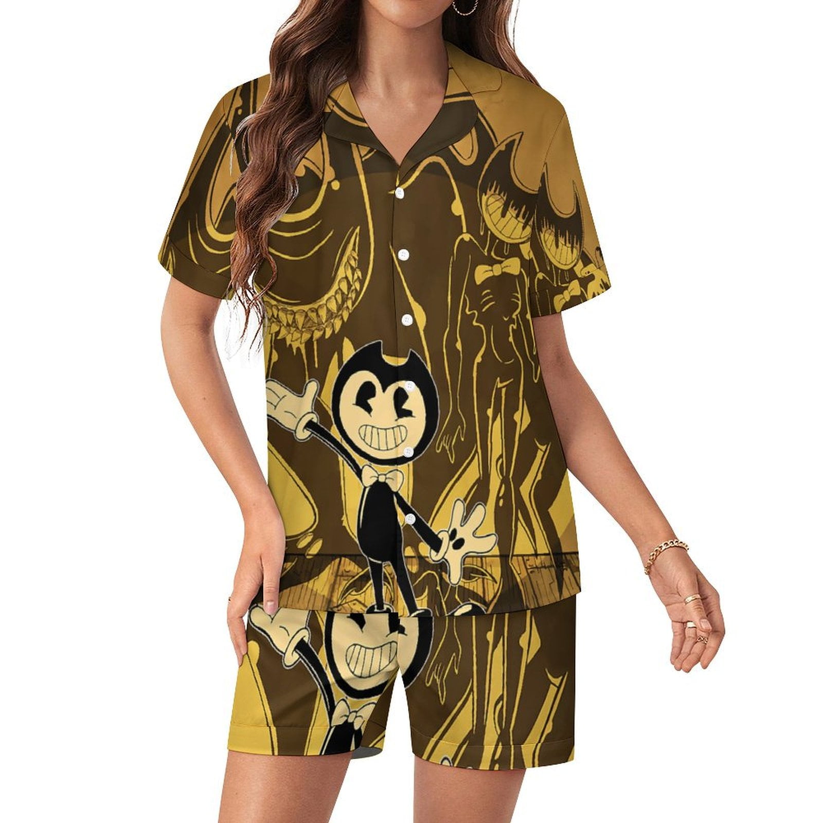 Bendy And The Ink Machine Women Pajamas Set Short Sleeve Sleepwear ...