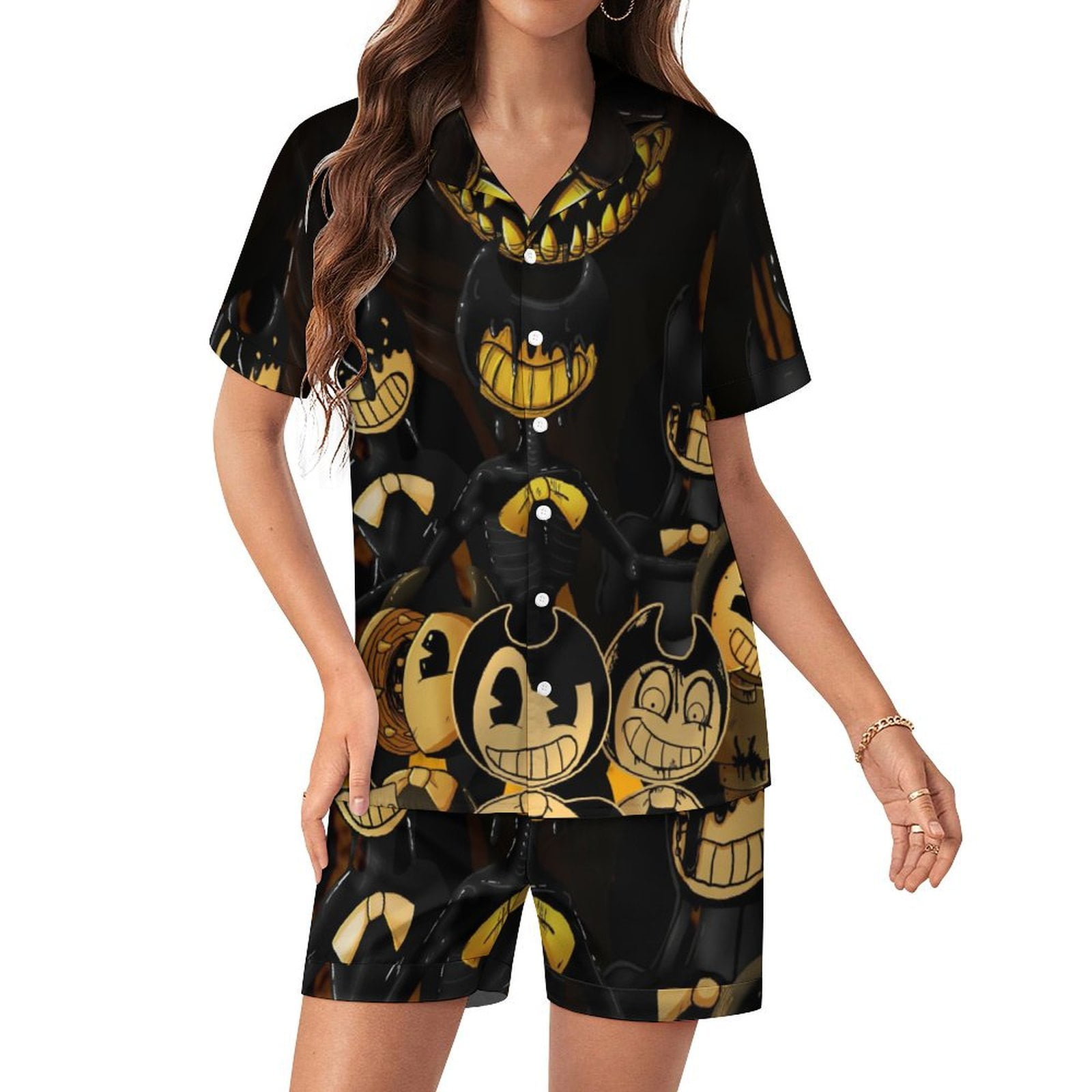 Bendy And The Ink Machine Women Pajamas Set Short Sleeve Sleepwear ...