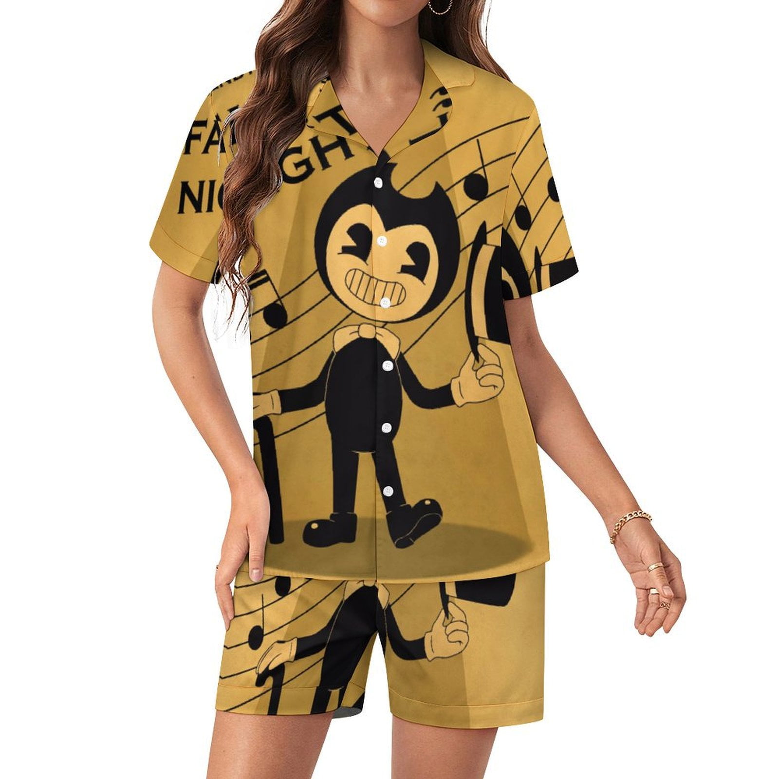 Bendy And The Ink Machine Women Pajamas Set Short Sleeve Sleepwear ...
