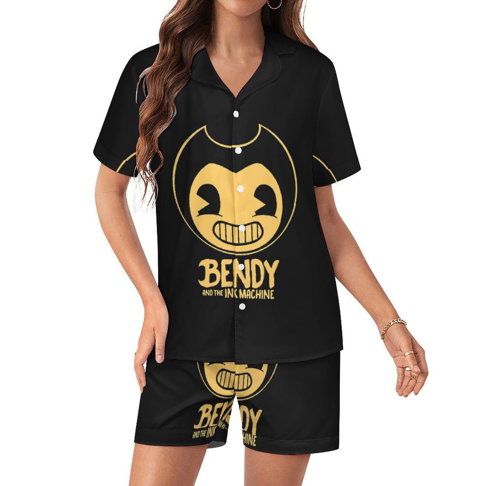 Bendy And The Ink Machine Women Pajamas Set Short Sleeve Sleepwear ...