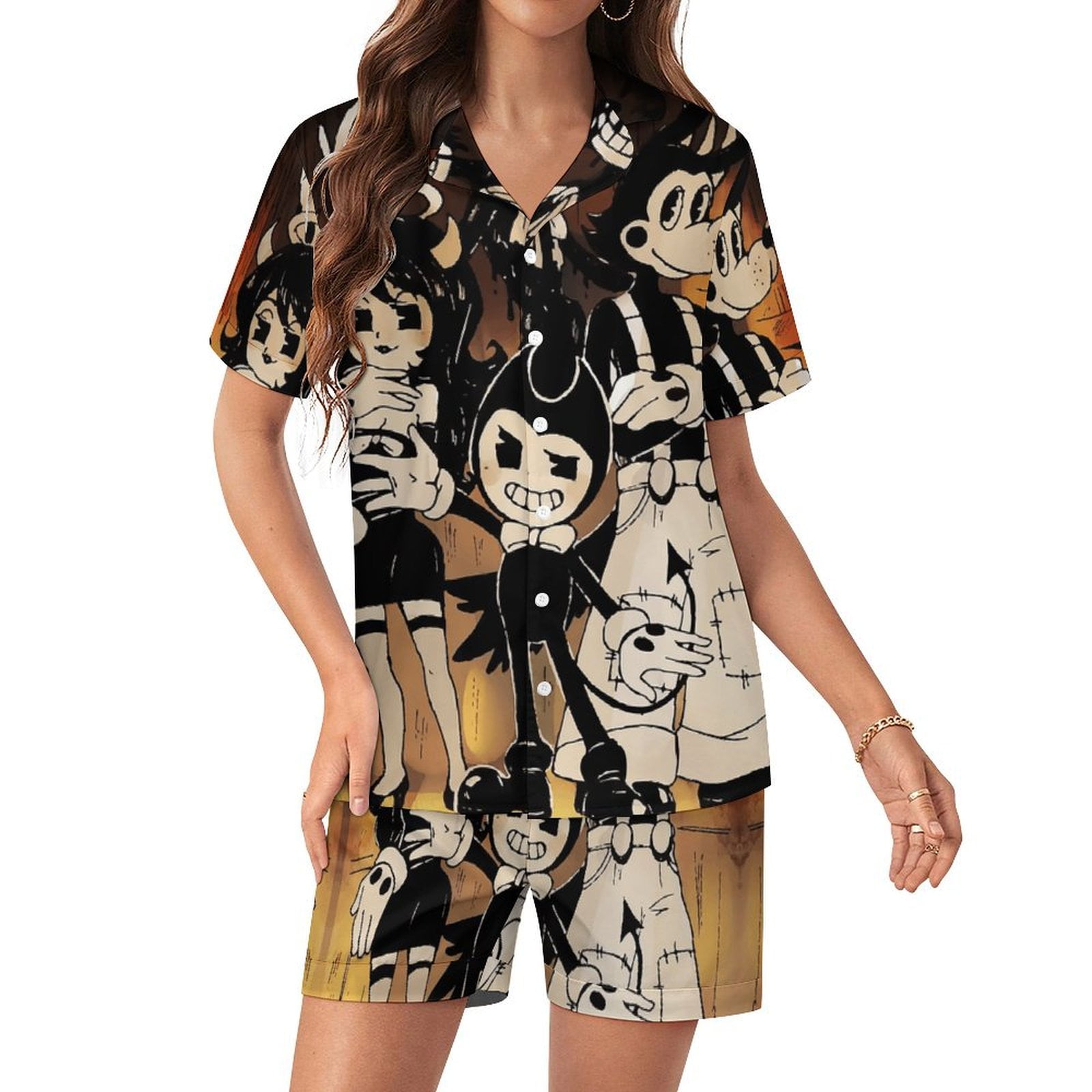 Bendy And The Ink Machine Women Pajamas Set Short Sleeve Sleepwear ...