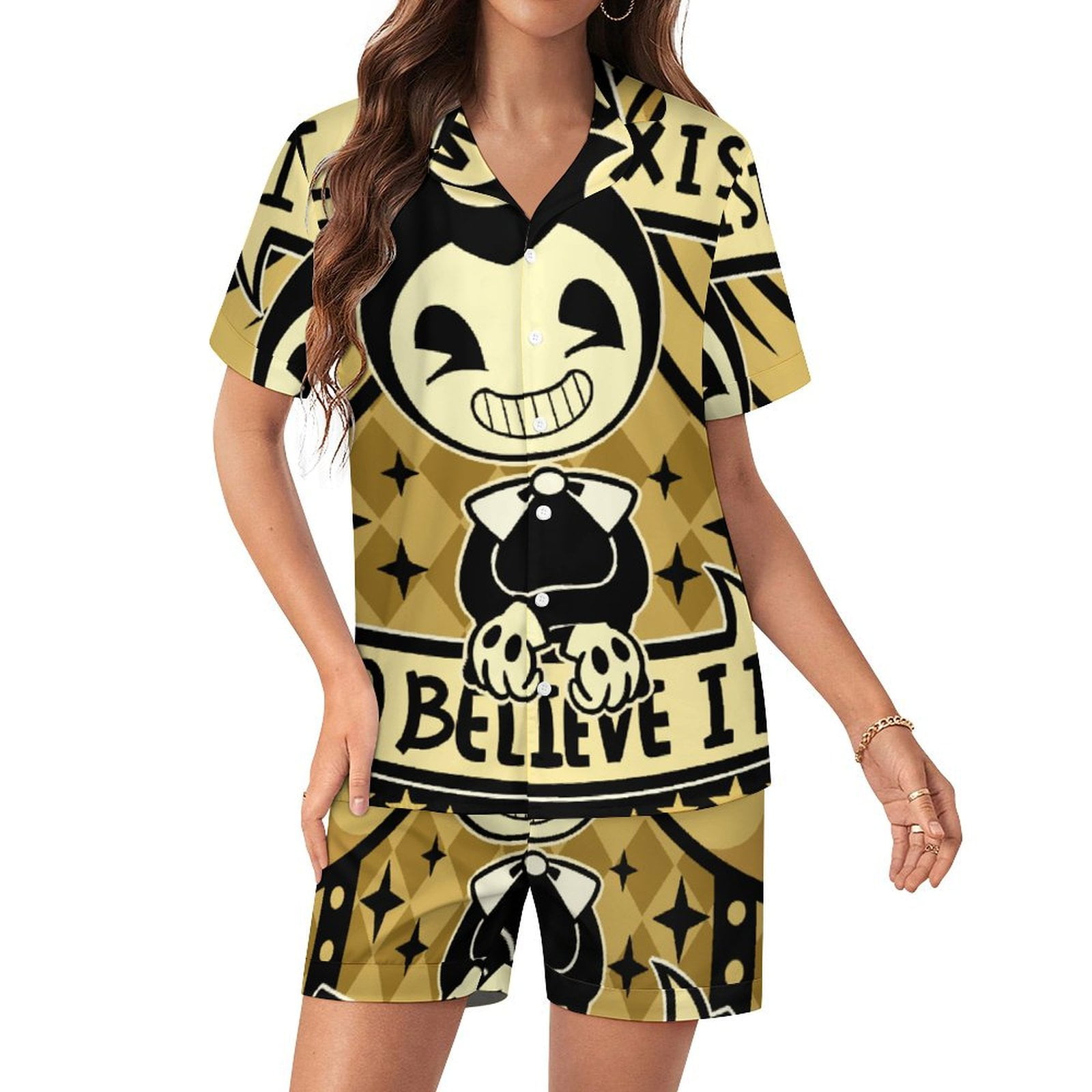 Bendy And The Ink Machine Women Pajamas Set Short Sleeve Sleepwear ...