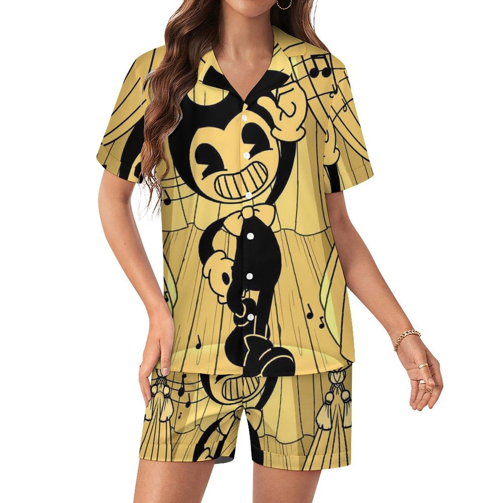 Bendy And The Ink Machine Women Pajamas Set Short Sleeve Sleepwear ...