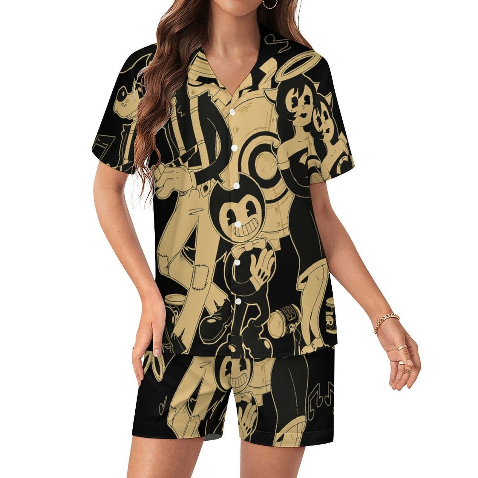 Bendy And The Ink Machine Women Pajamas Set Short Sleeve Sleepwear ...