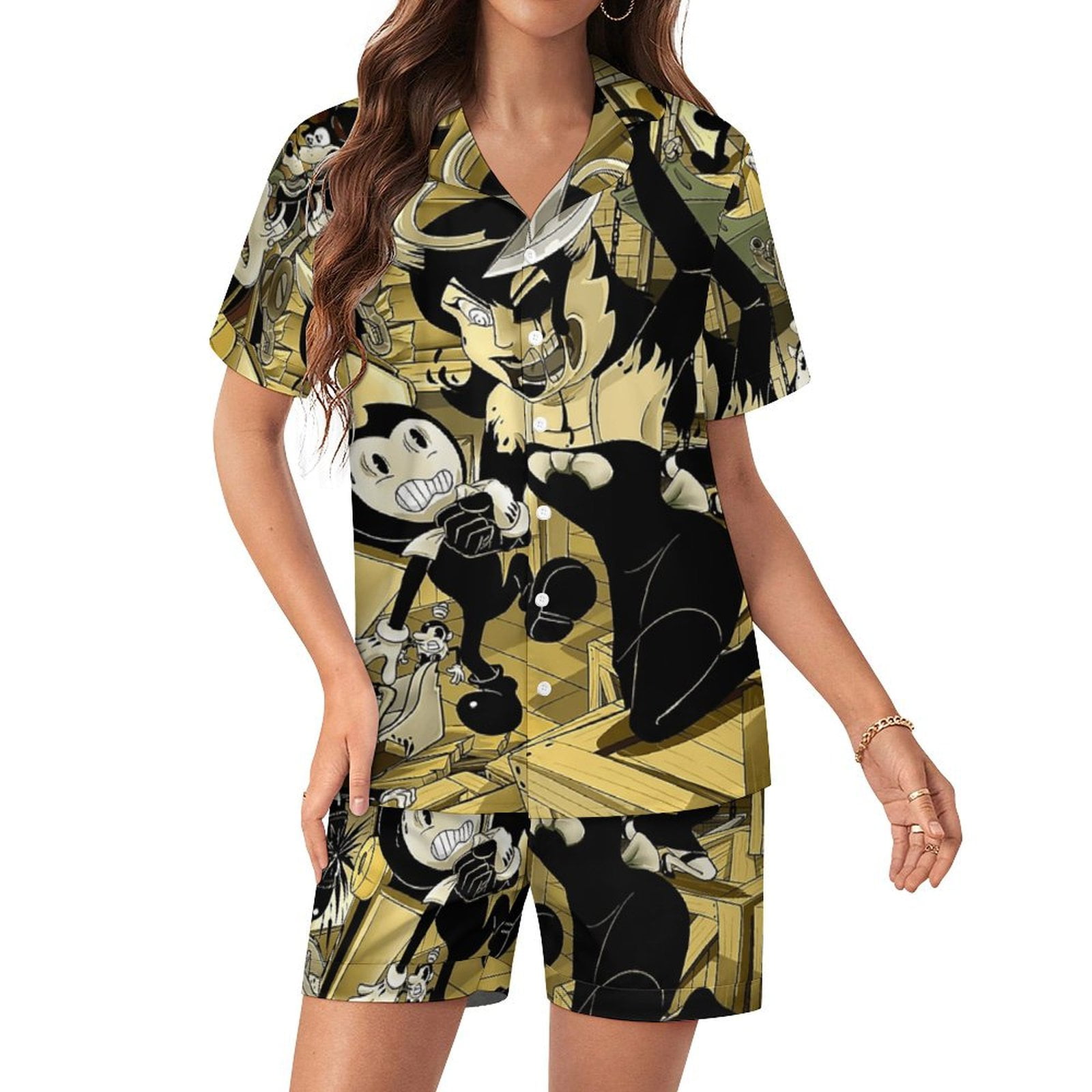 Bendy And The Ink Machine Women Pajamas Set Short Sleeve Sleepwear ...