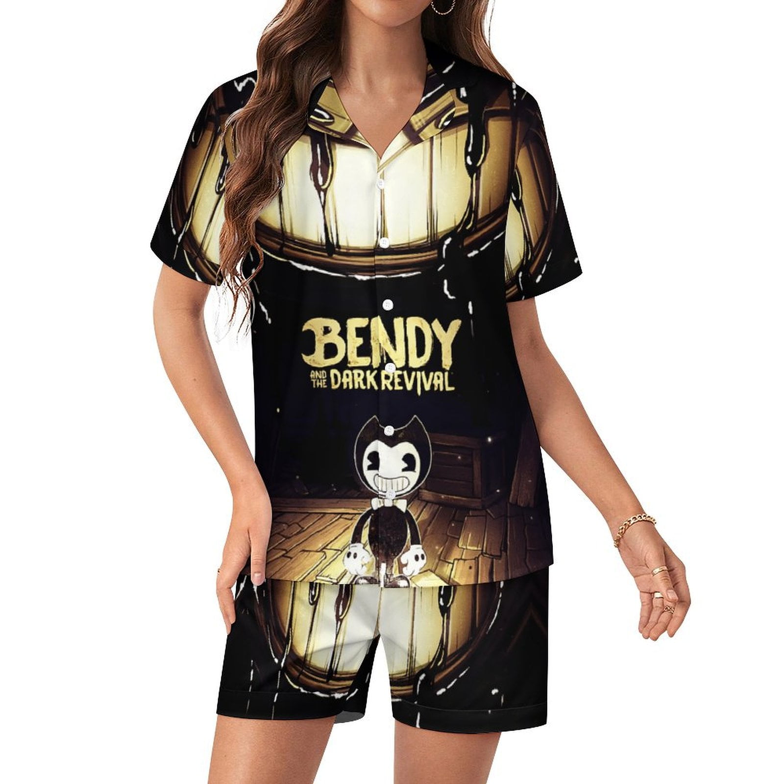 Bendy And The Ink Machine Women Pajamas Set Short Sleeve Sleepwear ...