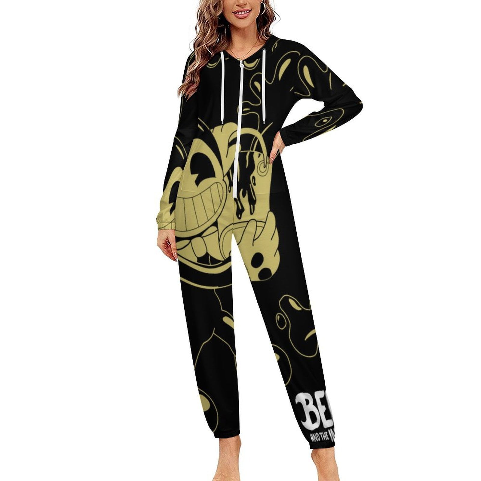 Bendy And The Ink Machine Womens Mens Hooded Jumpsuit - Zip Up One ...