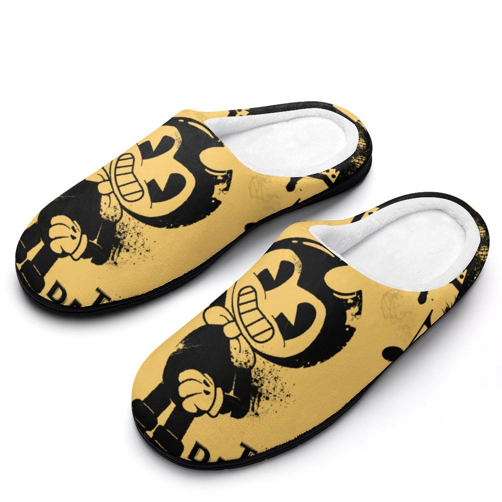 Bendy And The Ink Machine Womens Slippers Anti-slip Fluffy Fuzzy House ...