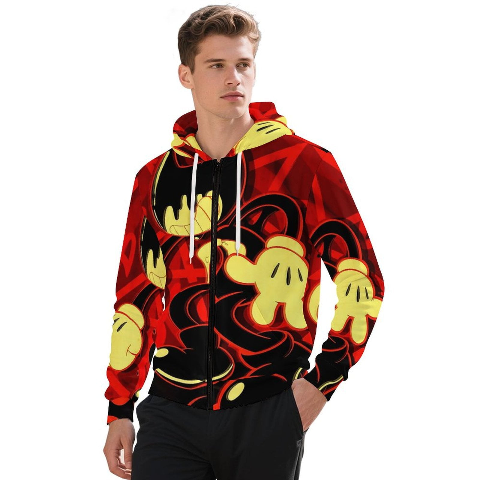 Bendy And The Ink Machine Zip Up Hoodie Pullover Hooded Long Sleeve ...
