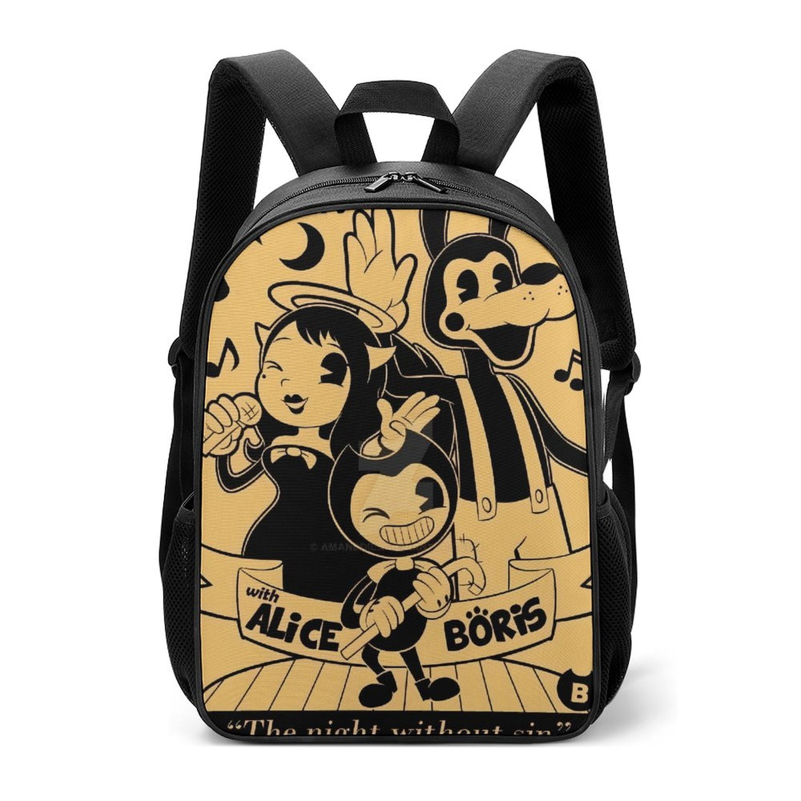 Bendy And The Ink Machine cartoon backpack laptop school travel ...