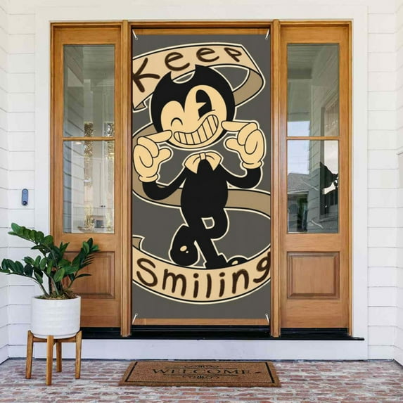 Bendy Animation Door Cover Decorated Banner Tapestry Home Decor Holiday ...