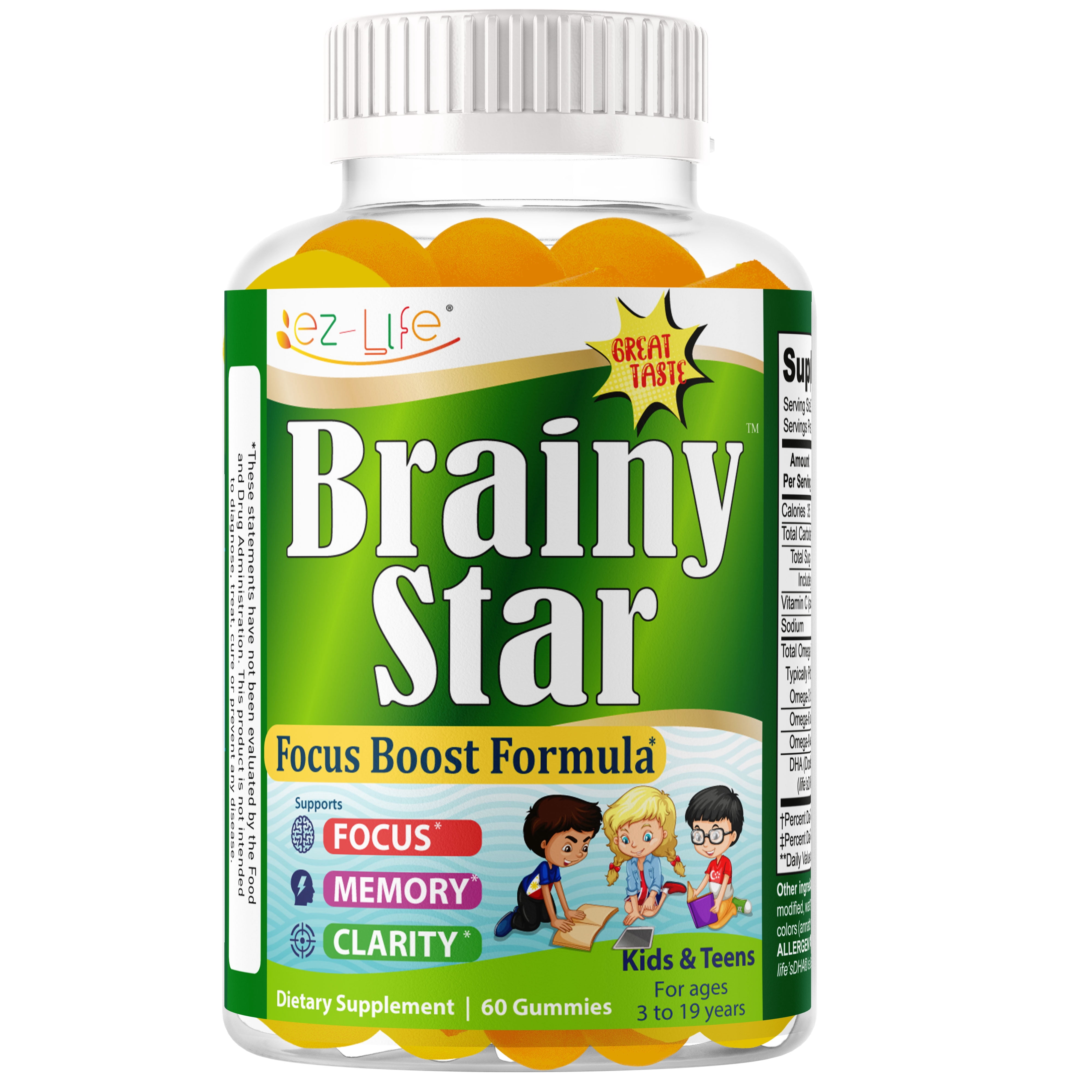Bendy Brain DHA Softgels for Kids | with Omega 3 6 9 + DHA | Supports ...