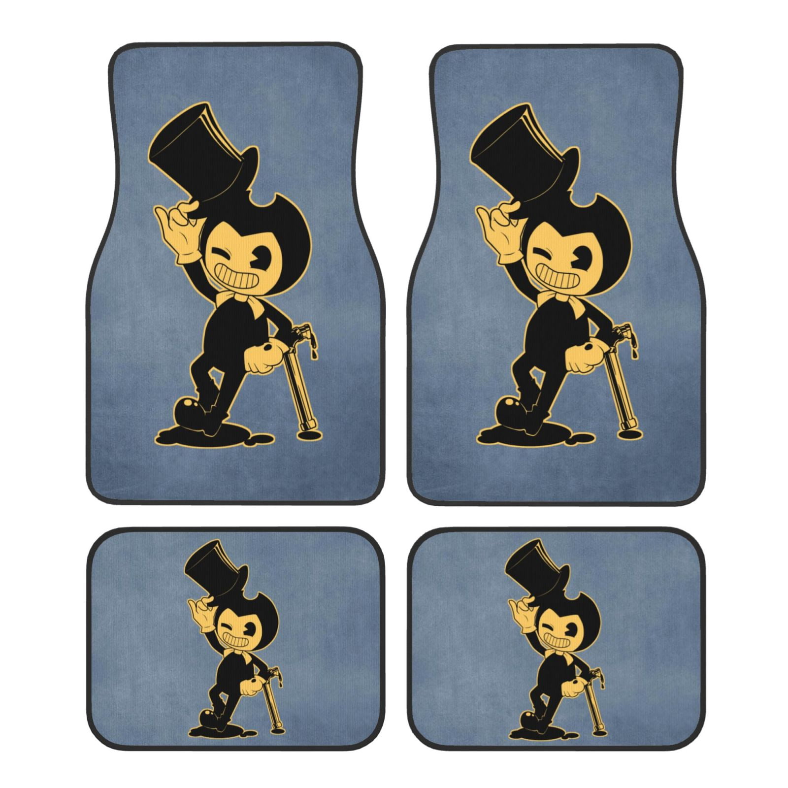 Bendy Game Car Floor Mats 4-Piece Full Set Decor Front Rear Auto Foot ...