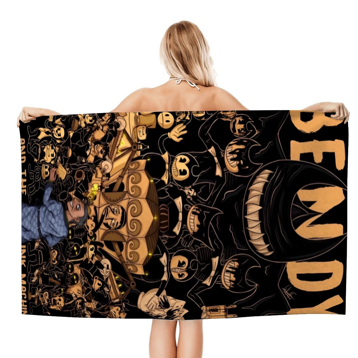 Bendy and the Ink Machine Beach Quick Drying Towel, eye-catching design ...