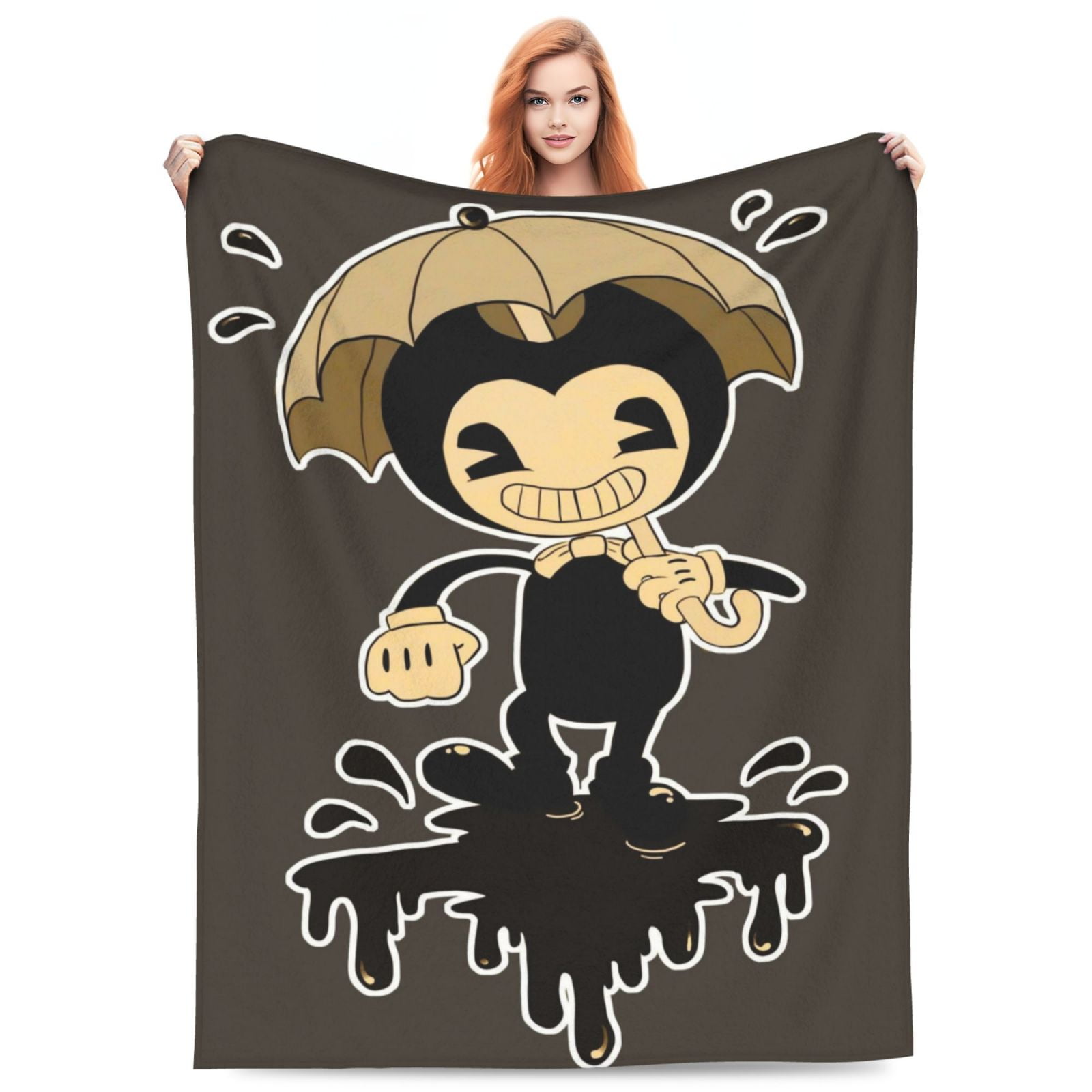 Bendy And The Ink Machine Cartoon Flannel Blanket, Soft and Cozy Plush ...