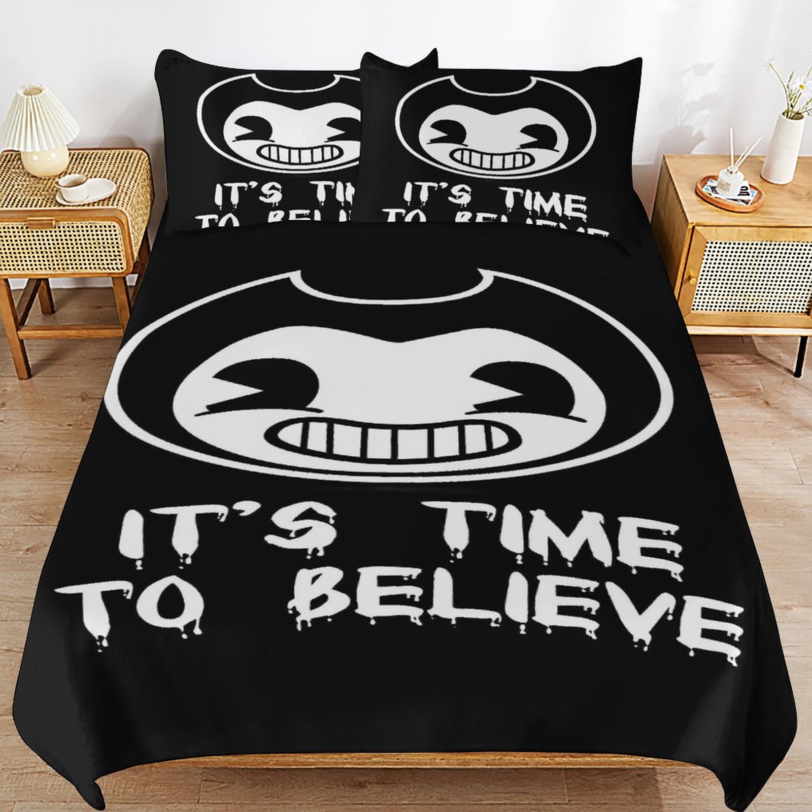Bendy And The Ink Machine Duvet Cover 3 Pcs Set Cute Kids Comforter ...