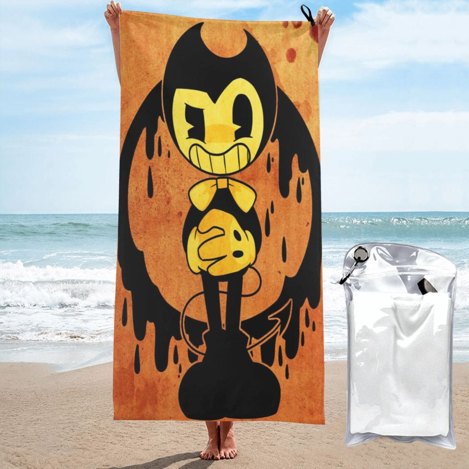 Bendy and The Ink Machine Microfiber Beach Towel Oversized Lightweight ...