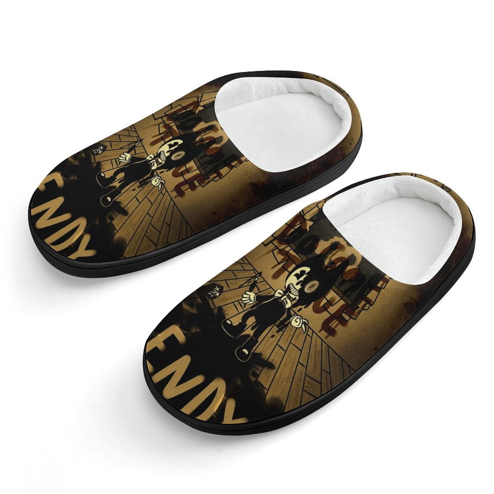 Bendy And The Ink Machine Slippers for Kids, Cute Soft Plush Anti-slip ...
