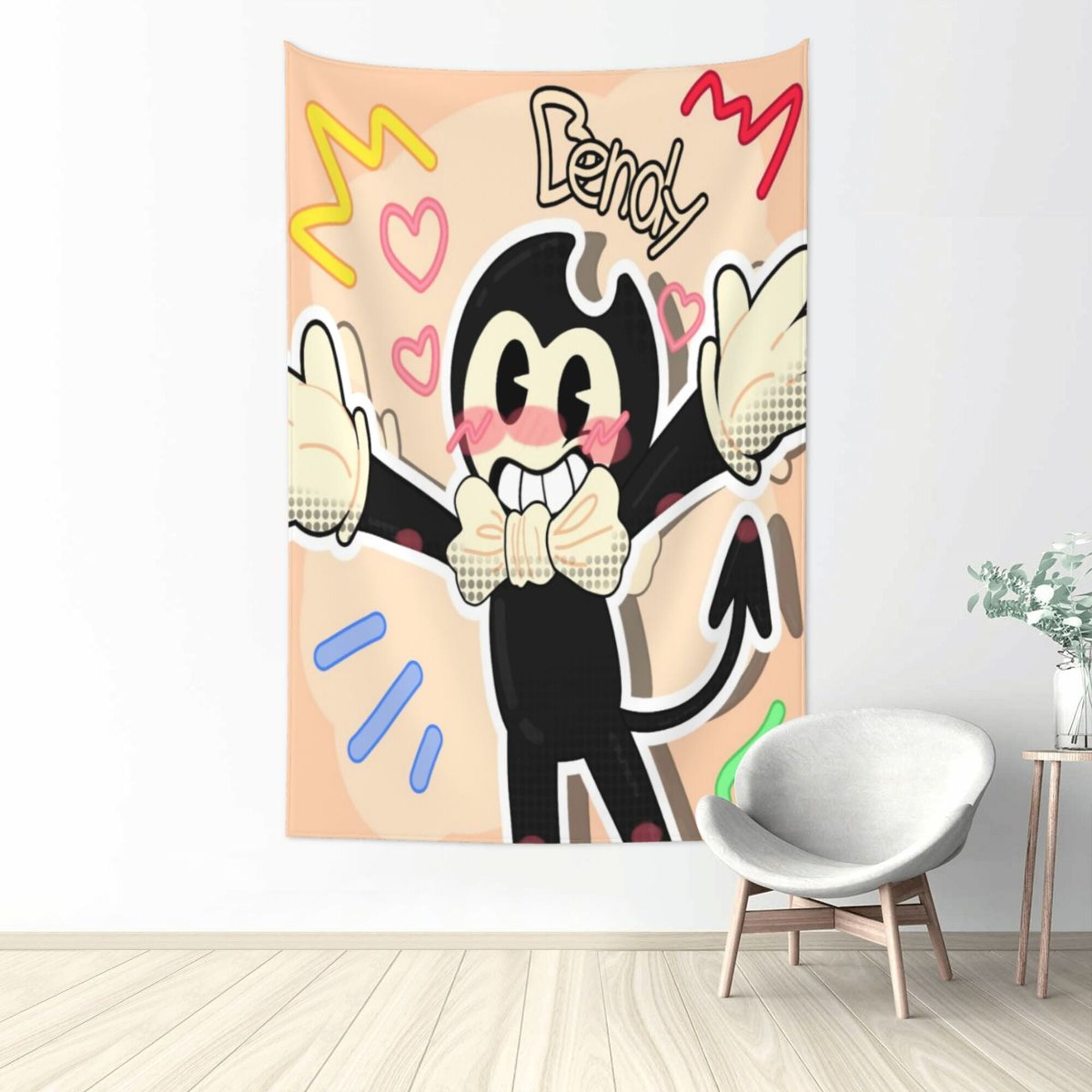 Bendy And The Ink Machine Tapestry Cartoon Print Wall Art Hanging ...
