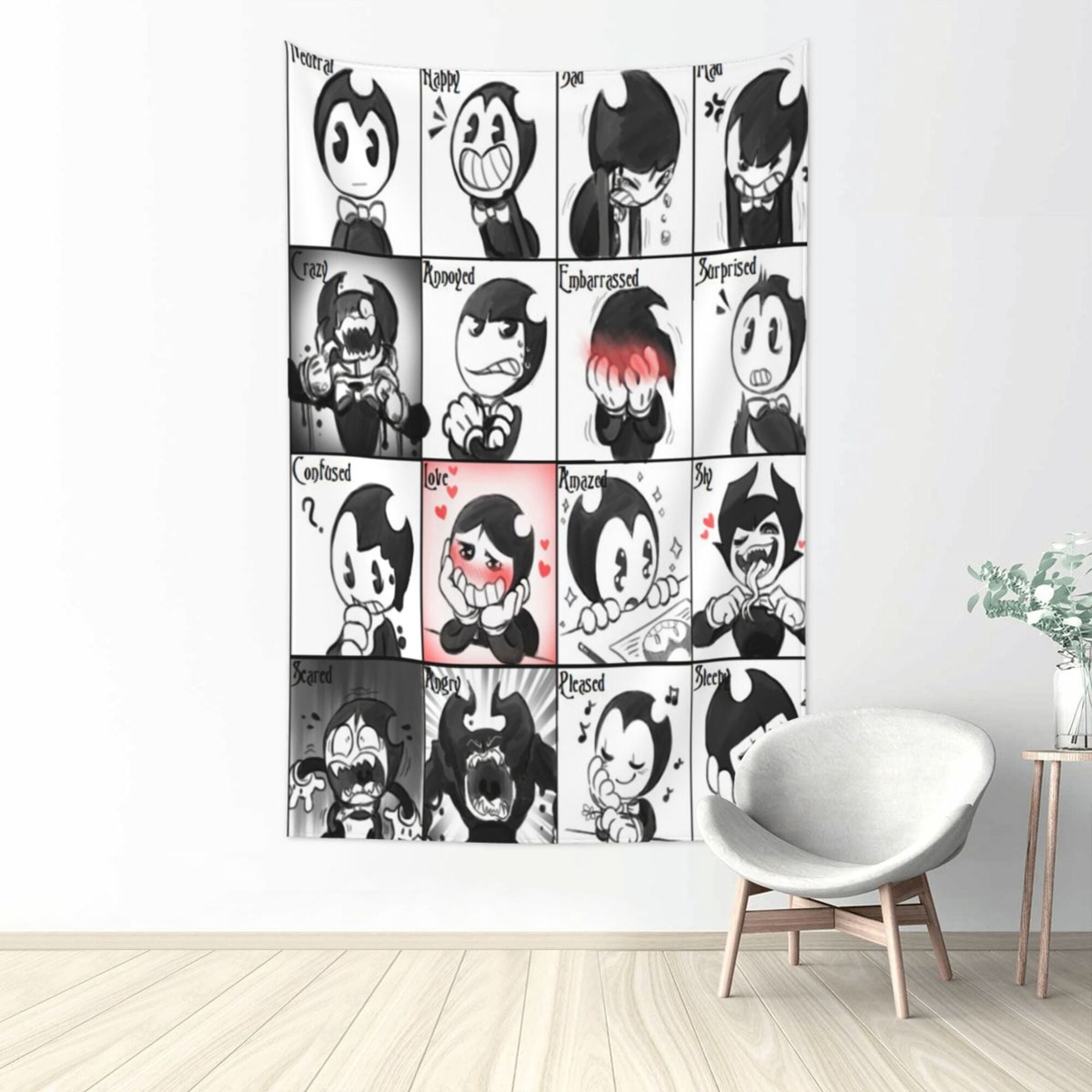 Bendy And The Ink Machine Tapestry Cartoon Print Wall Art Hanging ...