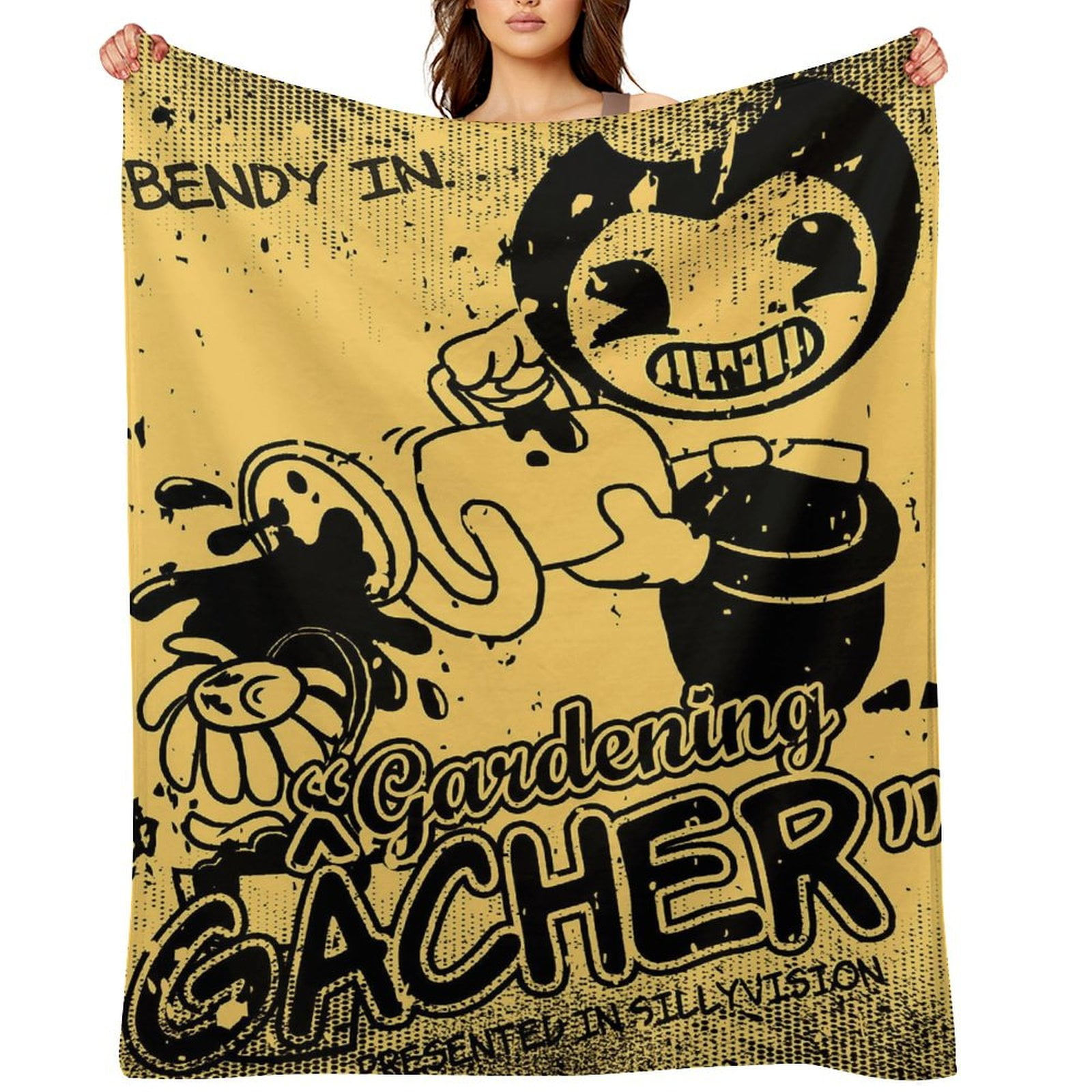 Bendy And The Ink Machine Throw Blanket Soft Cozy Warm College Printing ...