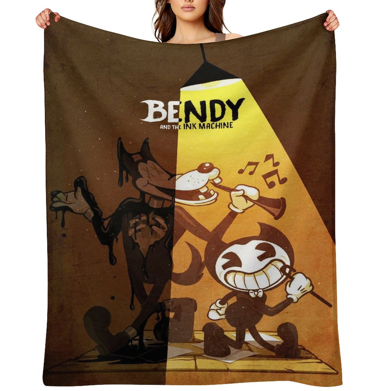 Bendy And The Ink Machine Throw Blanket Soft Cozy Warm College Printing ...