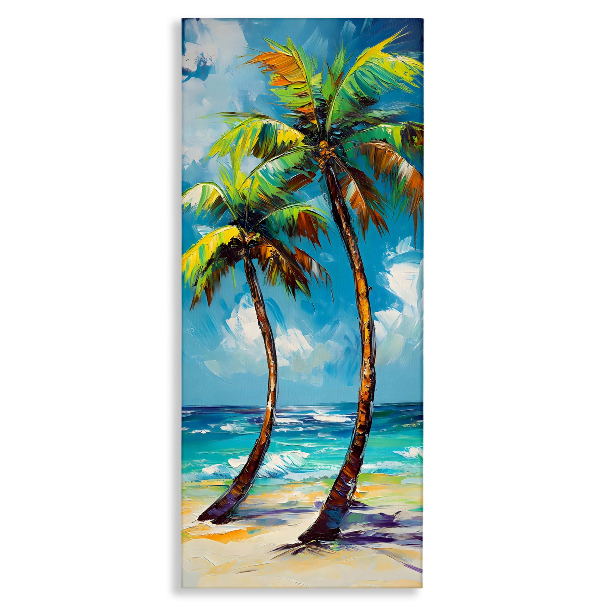 Stupell Industries Bendy Palm Trees on Shore Canvas Wall Art, design by ...