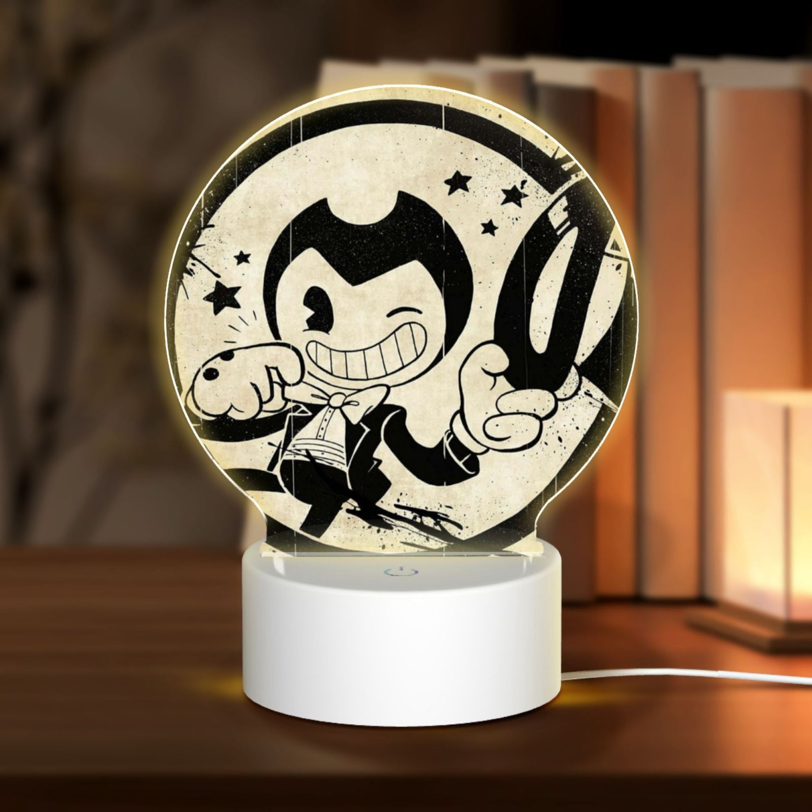 Bendy Round Acrylic Night Light Adjustable 3 Light Modes Nightlight ...