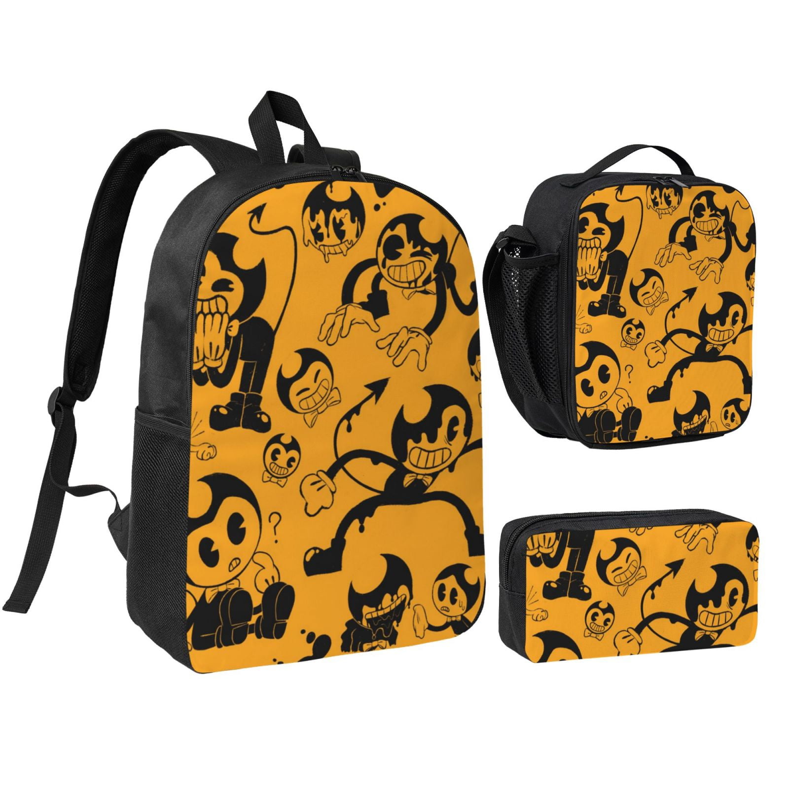 Bendy Secrets of the Machine Game Backpack 3-Piece Set Lunch Bag Pencil ...