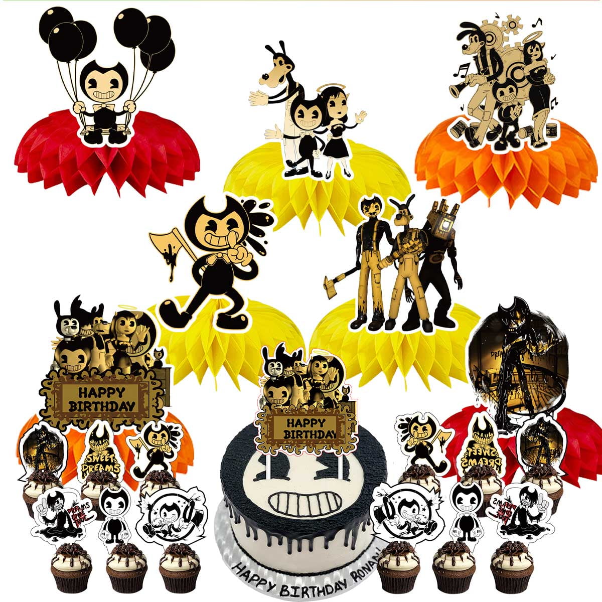 Bendy and the Ink Machine Party Decorations Centerpieces Cake Toppers ...
