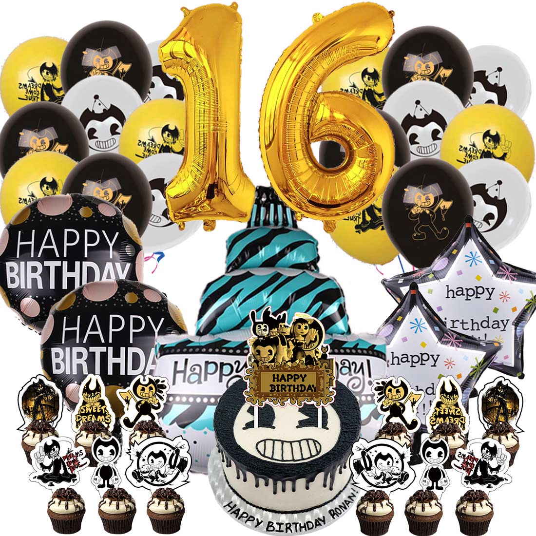 Bendy and the Ink Machine Party Supplies 16th Decor Kit Balloons ...