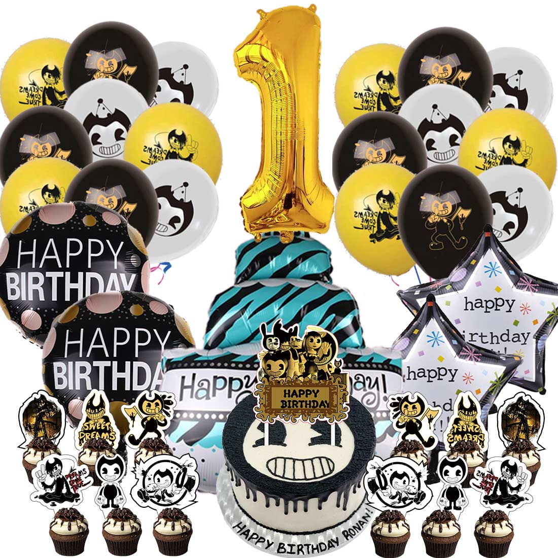 Bendy and the Ink Machine Party Supplies 1st Decor Kit Balloons ...