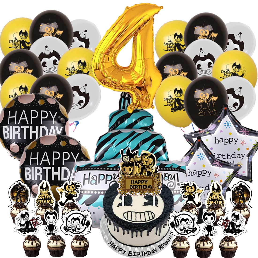 Bendy and the Ink Machine Party Supplies 4th Decor Kit Balloons ...
