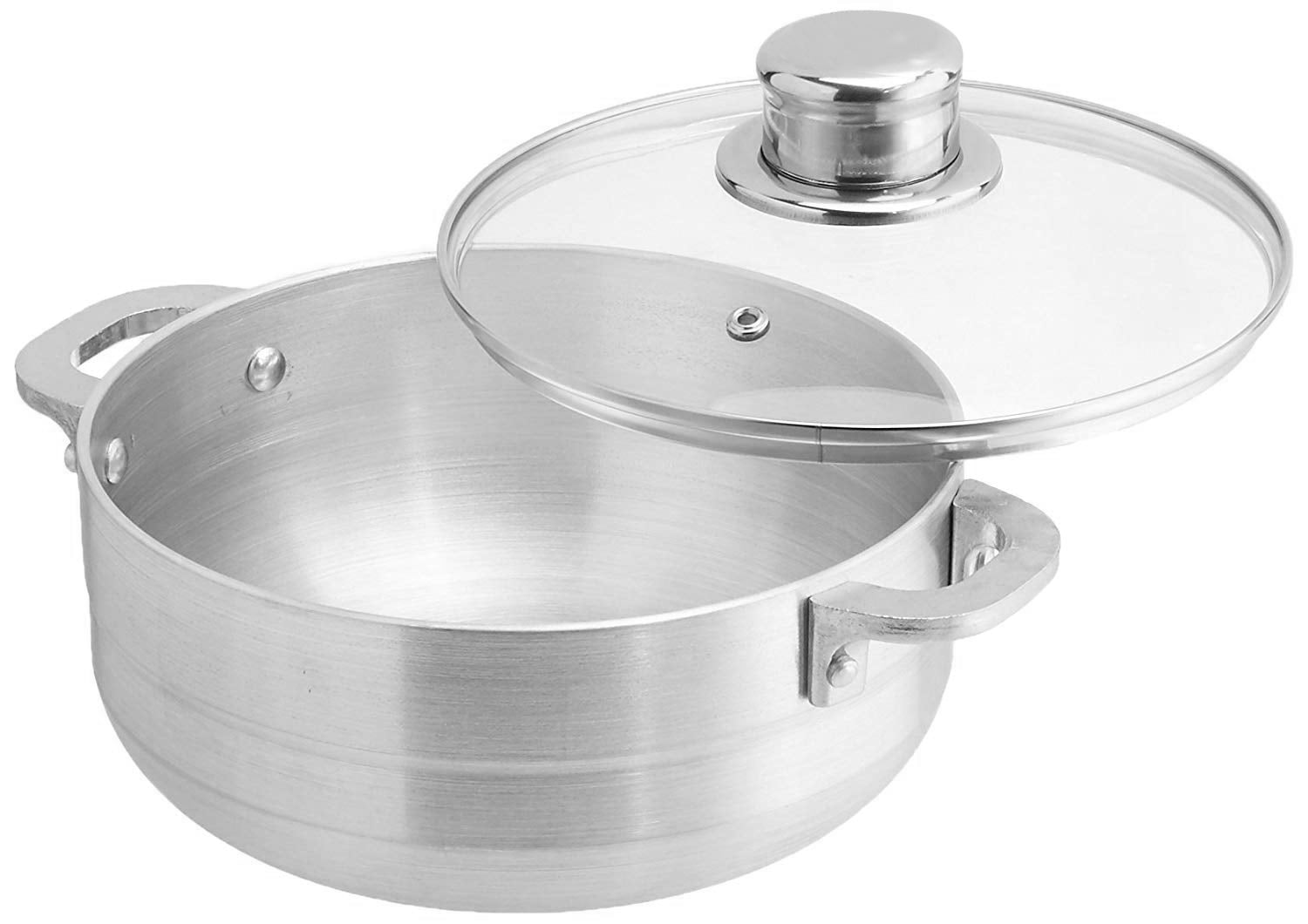Bene Casa Aluminum Caldero Cookware Cooking Pot with Glass Lid Large ...
