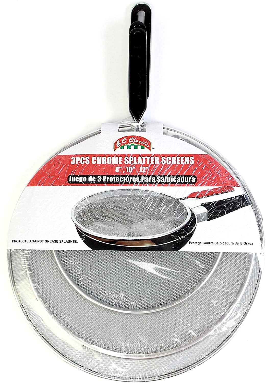 Bene Casa Silver/Black Steel Splatter Shield Set - Walmart Business ...